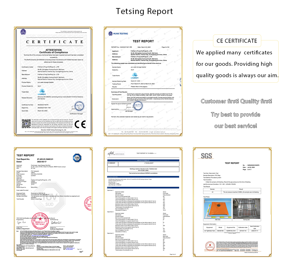 Blue Water Filled Bladder Tank for Construction Site - Buy large water ...