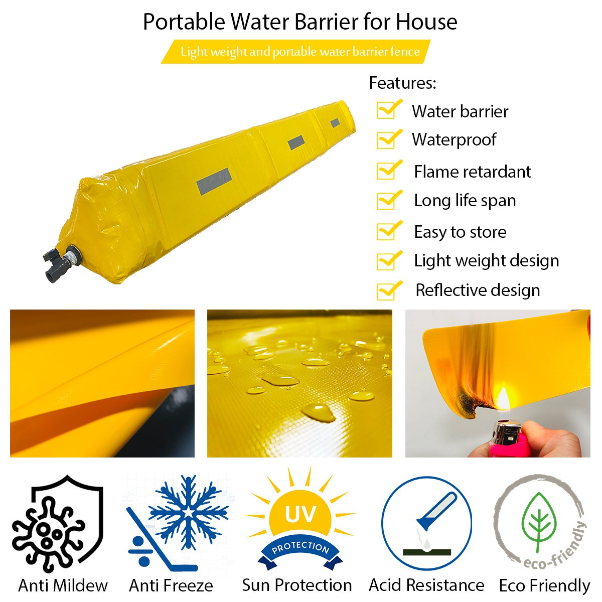 Portable Water Barrier for House - Buy flood barrier for flooding ...