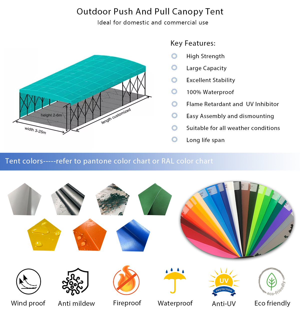 Outdoor Push And Pull Canopy Tent - Buy garage tent, warehouse canopy ...