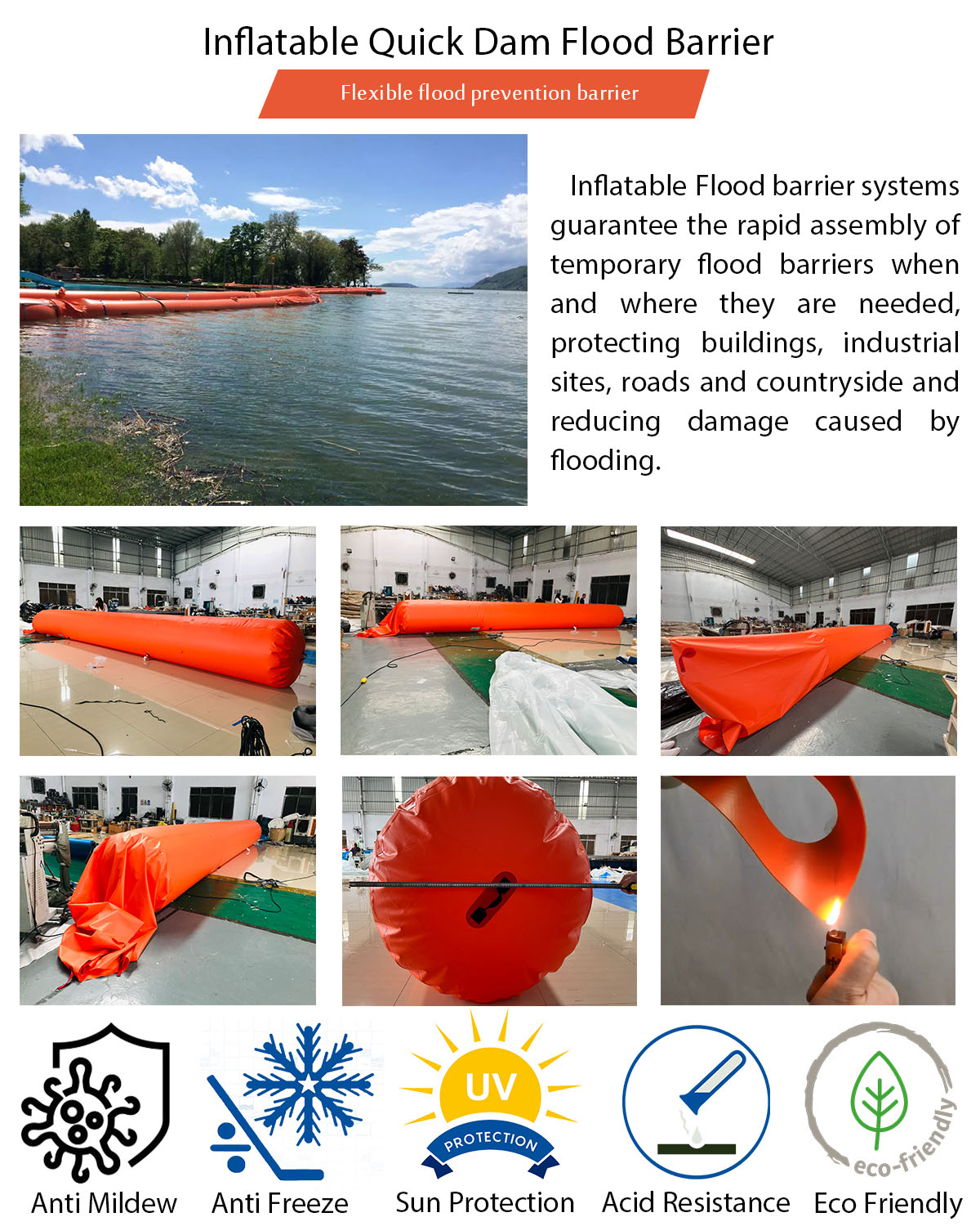 Inflatable Quick Dam Flood Barrier - Buy inflatable flood barrier ...
