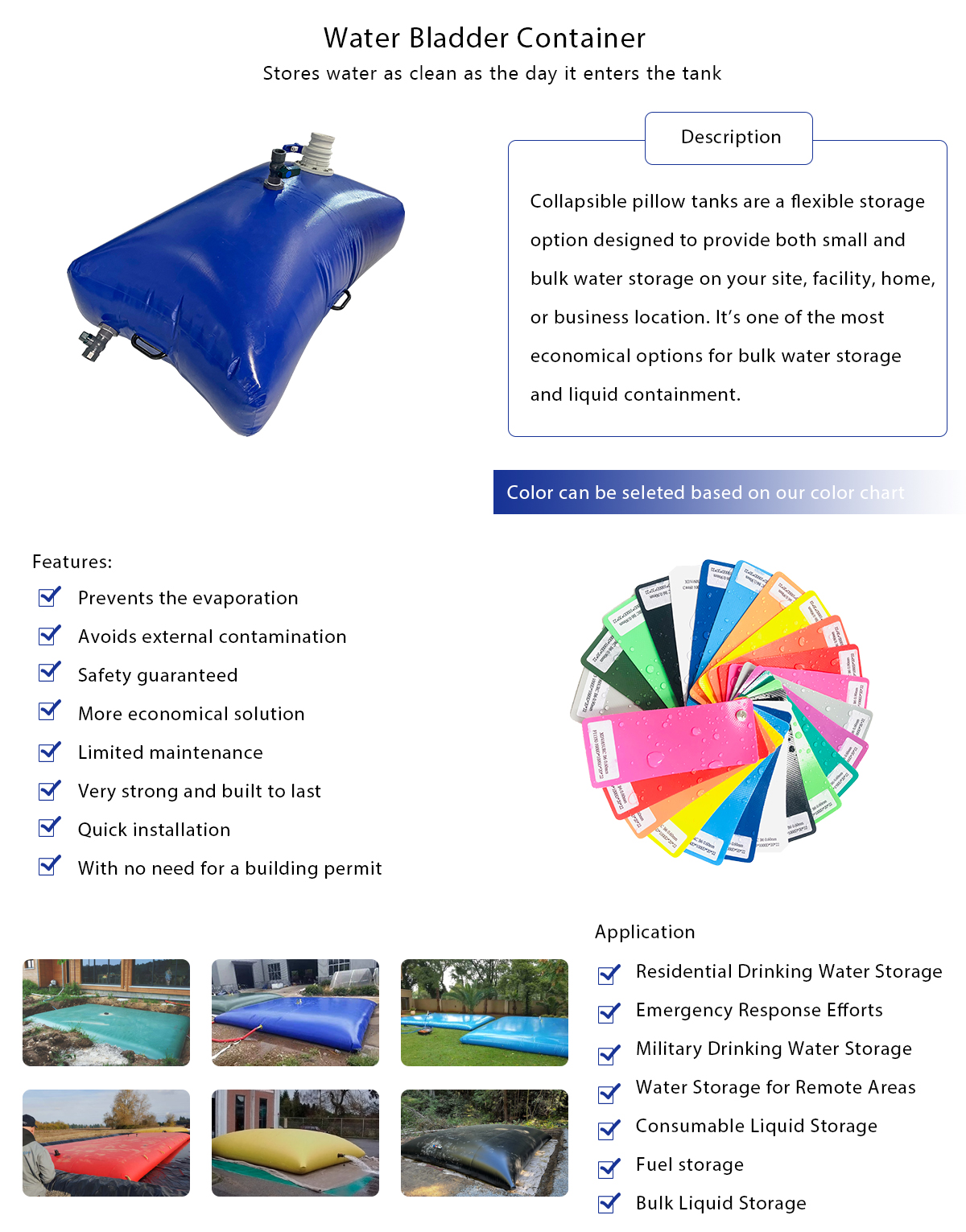 500L Water Bladder Container - Buy bladder tank, pillow tank, water ...
